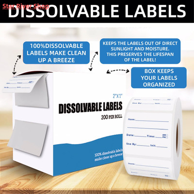 Dissolvable Food Labels by Food Safe 2*1 Kitchen Storage