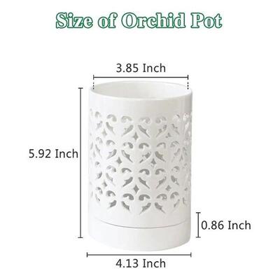 Orchid Pots with Holes,4 Inch Ceramic Orchid Pot for