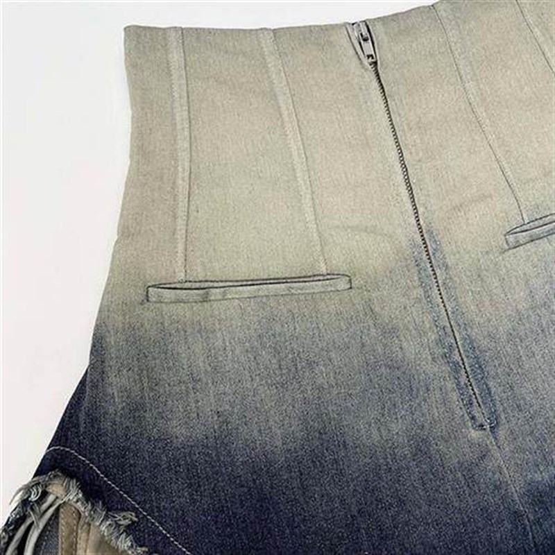 TWOTWINSTYLE Hit Color Shorts For Women High Waist Hollow Ou