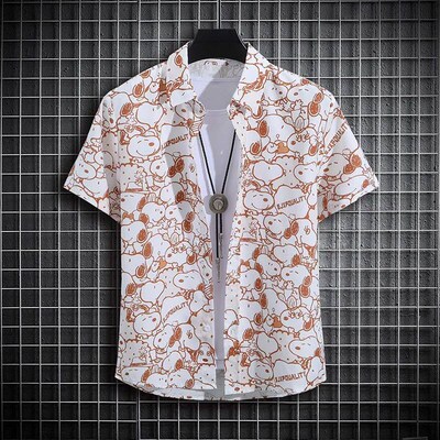 【14 colors】Mens Tropical Short Sleeve Printed Shirt  Unis