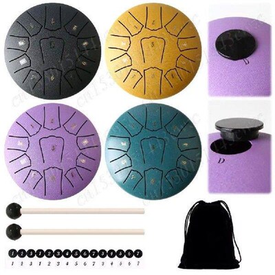 6 Inch 11 Notes Steel Tongue Drum Hollow Drum Mini Ethereal