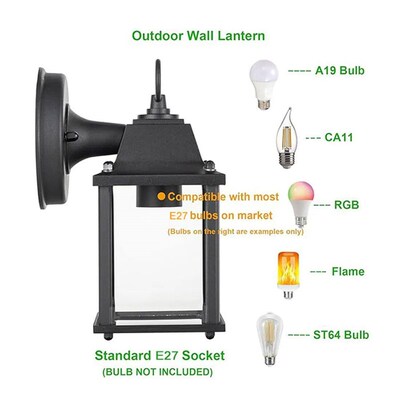 2pcs Pack Outdoor Wall Lantern, Exterior Waterproof Wall Sco