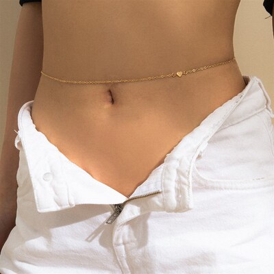 Stylish Alloy Peach Heartshaped Waist Chain for Hot Girls to