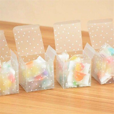 10pcs PVC Square Transparent Frosted Dot Candy Box