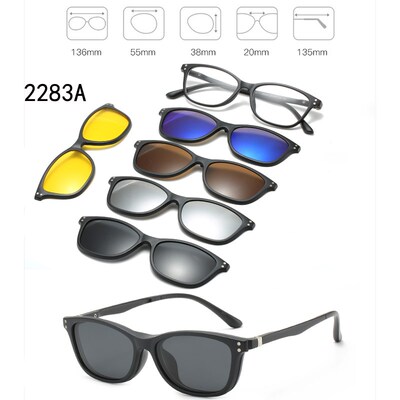 5 In 1 Custom Men Women Polarized Optical Magnetic Sunglasse