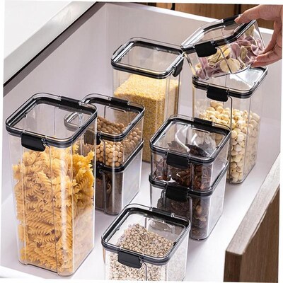 Food Storage Container Plastic Box Spices Sugar Jar Bowl For