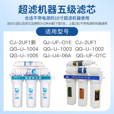 芯园净水器滤芯五级装通用沁园UF1新QG-U-1002/1003/100超滤机