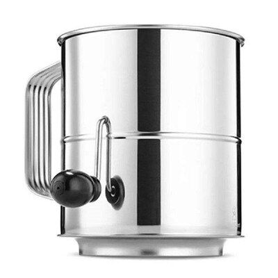 Sieve 8 Cups Strainer Flour Sifter Hand Crank Pastry
