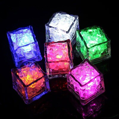 10PCS  Luminous LED Ice Cubes Kids Fun Water Toy Glowing Par