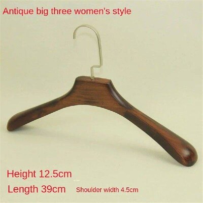 Clothes Hanger Vintage Solid Wood Lengthened Widened
