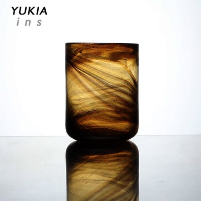 玉连环影相透彻 乱雪繁华千万重中古金丝线工艺玻璃杯酒杯水杯