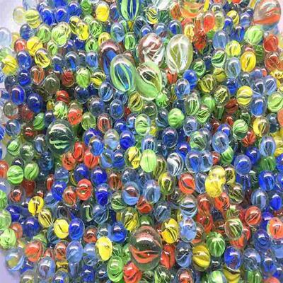 50PCS 14-16mm Colorful Glass Marbles Kids Marble Run Game Ma