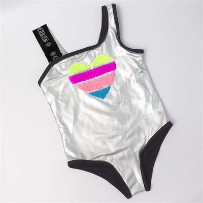 Shinning Kids Girls Swimwear 2022 Children Single Shoulder S