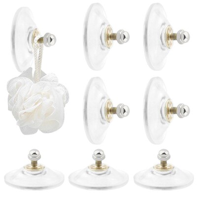 8pcs Suction Cup Waterproof Hanging Hook Bathroom Mirror Was