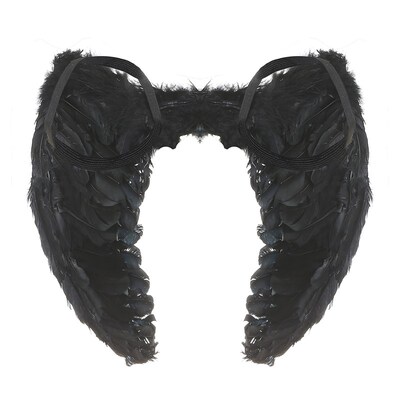 Black Feather Wings White Roleplay Halloween Female Angel Wi