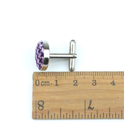 Classic Fashion Striped Polyester Check Design Cufflink For