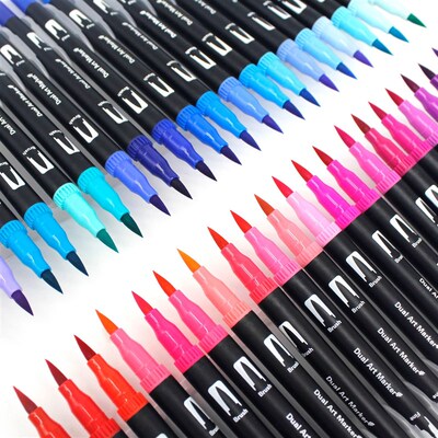12/24/36/48 Colors Art Marker Dual Brush Pens Brush and Fine