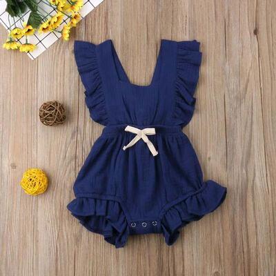 born Baby Girls Ruffle One-Pieces Romper Jumpsuit Outfits Su