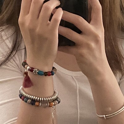 Double Row Beads Belly Waist Chains Bohemian Colorful Body C