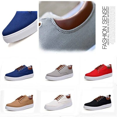 Anti-odor Casual Canvas Shoes Mens Plimsolls Summer White