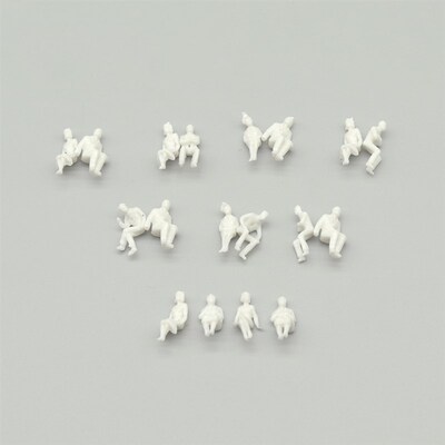 Micro People Model Sitting White Figures Scale 1:87-200 For