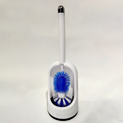 Toilet brush with double replaceable brush heads
