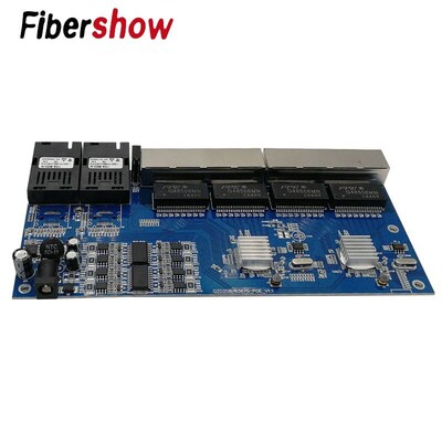 Reverse POE switch 8 RJ45 2 SC fiber Gigabit Ethernet switch
