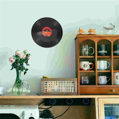 6 Pcs Decor Vinyl Record Decoration Wall Stickers Records