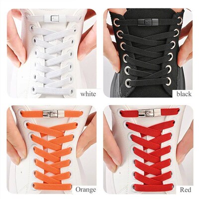8mm No Tie Shoe Laces Press Lock Shoelaces Without Ties Elas
