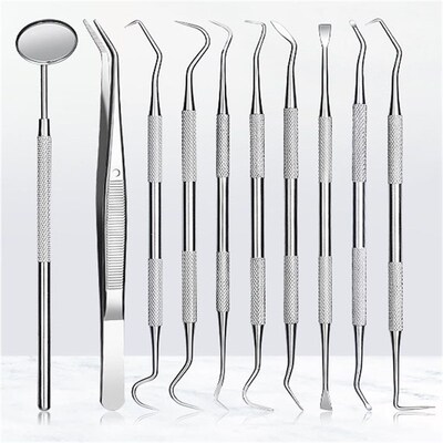 Dental Mirror Sickle Tartar Scaler Teeth Pick Spatula Dental