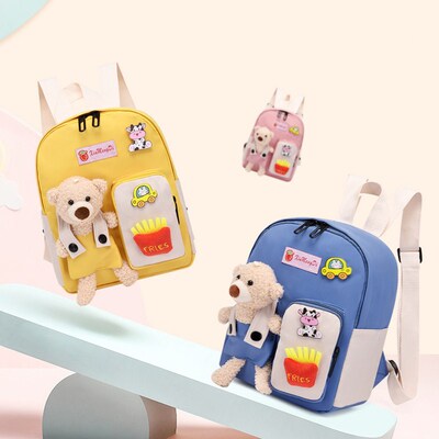 2022 Cartoon Bear  School Bags For Gilr Cute Kids Kindergart
