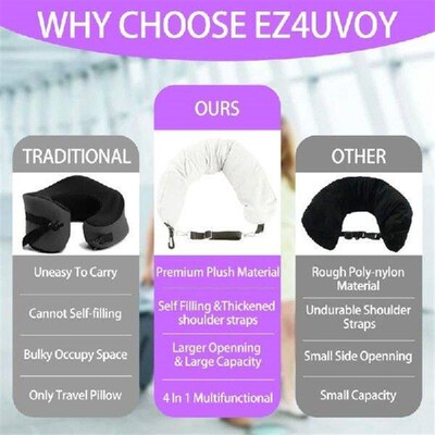 Stuffable Neck Pillow Fillable Travel Pillow Storage Bag