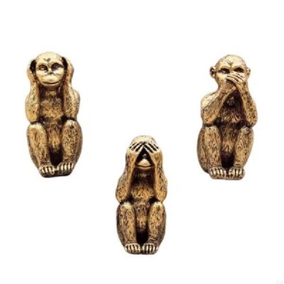 92MF Resin Monkey Statues 3PCS See No Hear No Speak No Evil