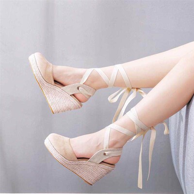 Crystal Queen Womens Summer High Heels Platform Wedge Sandal