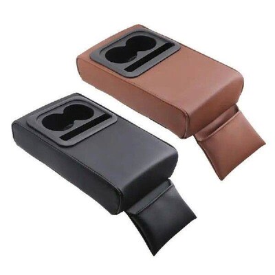 Car Console Armrest Box increase height Cushion With 2 Cup