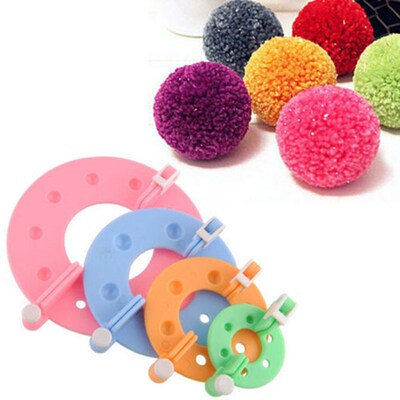 1Set 4 Sizes DIY Sewing Tools Pompon Set Plastic Pom Pom Mak