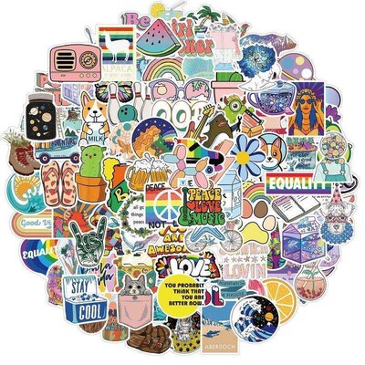 100Pcs VSCO Vnyl Stckers Grl Essental Stuff for Water