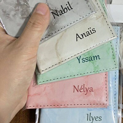 Laer Engraving Cutomize Name Paport Holder Travel Wallet Mar