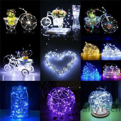 10pcs 1M 2M 3M 5M 50led Copper Wire LED String lights Holida