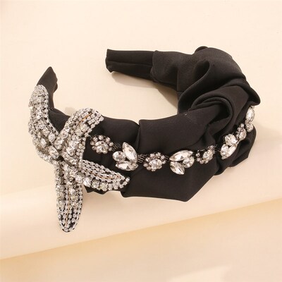 Sea Starfish Headband Hair Accessories Satin with Glass Rhin
