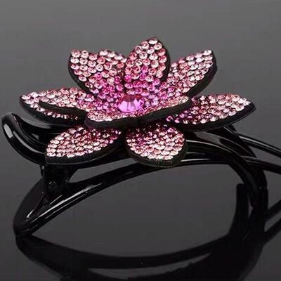 Female Beads Hairgrip Elegant Rhinestone Flower Duckbill Hai
