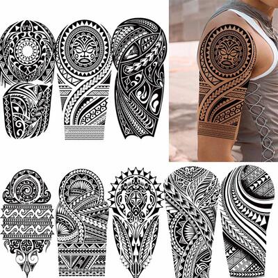 1 Sheet Black India Totem Tribal Maori Temporary Tattoos For