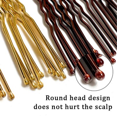 50Pcs Women 5/6/7 cm Hair Waved U-Shaped Bobby Pin Barrette