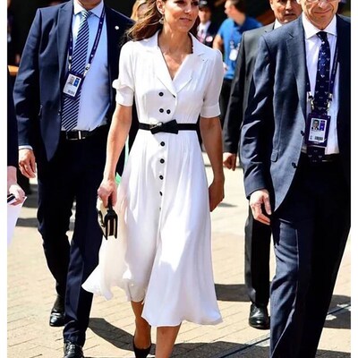 Delocah High Quality Summer Women Fashion Runway Midi Dress