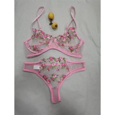 Perspective lace edging fun lingerie set