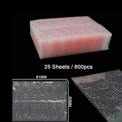 25 Sheet/600Pcs Double Side Glue Nail er Adhesive Tabs Water