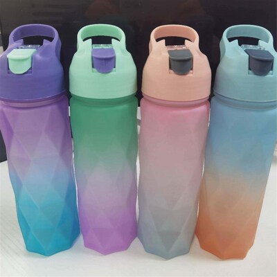 600ml Space Cup Star Anise Cup Angular Gradient Tote Straw C