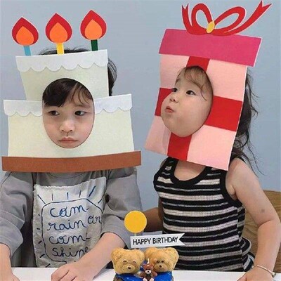 New Birthday Cake Style Party Cap with Rope Felt Party
