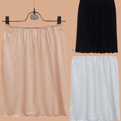 Women Elastic Waist Short Petticoat Short Sretch Satin Inner