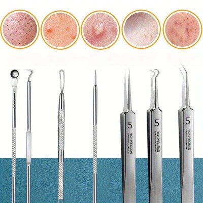 7pcs 1set Acne Blackhead Removal Needles Pimples Blackhead C